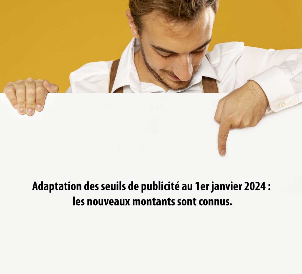 Adaptation des seuils de publicité au 1er janvier 2024 : les nouveaux ...